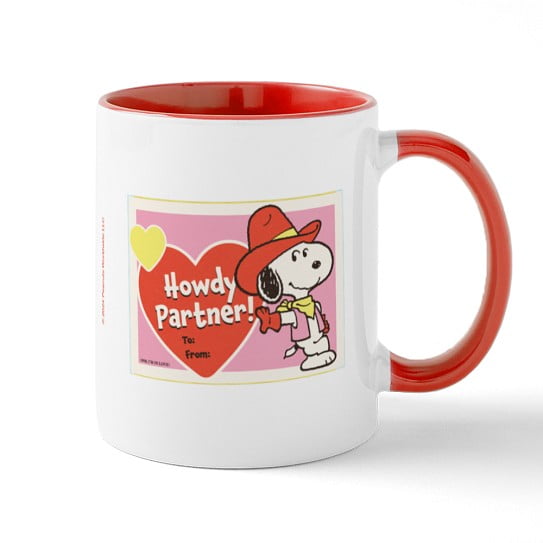 CafePress - Snoopy Howdy Partner! 11 Oz Ceramic Mug - 11 oz Ceramic Mug ...
