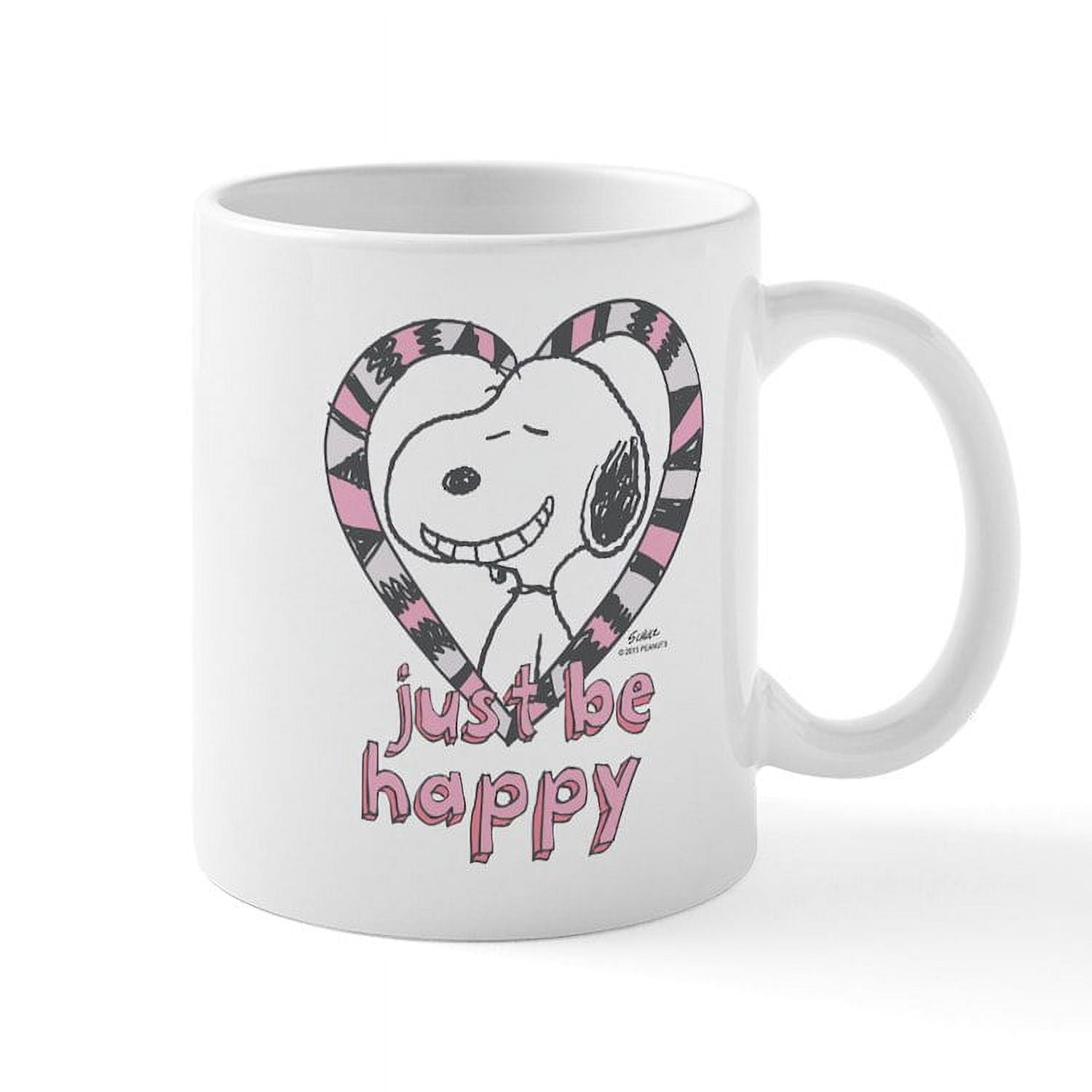CafePress - Snoopy Just Be Happy Mugs - 11 oz Ceramic Mug - Novelty ...
