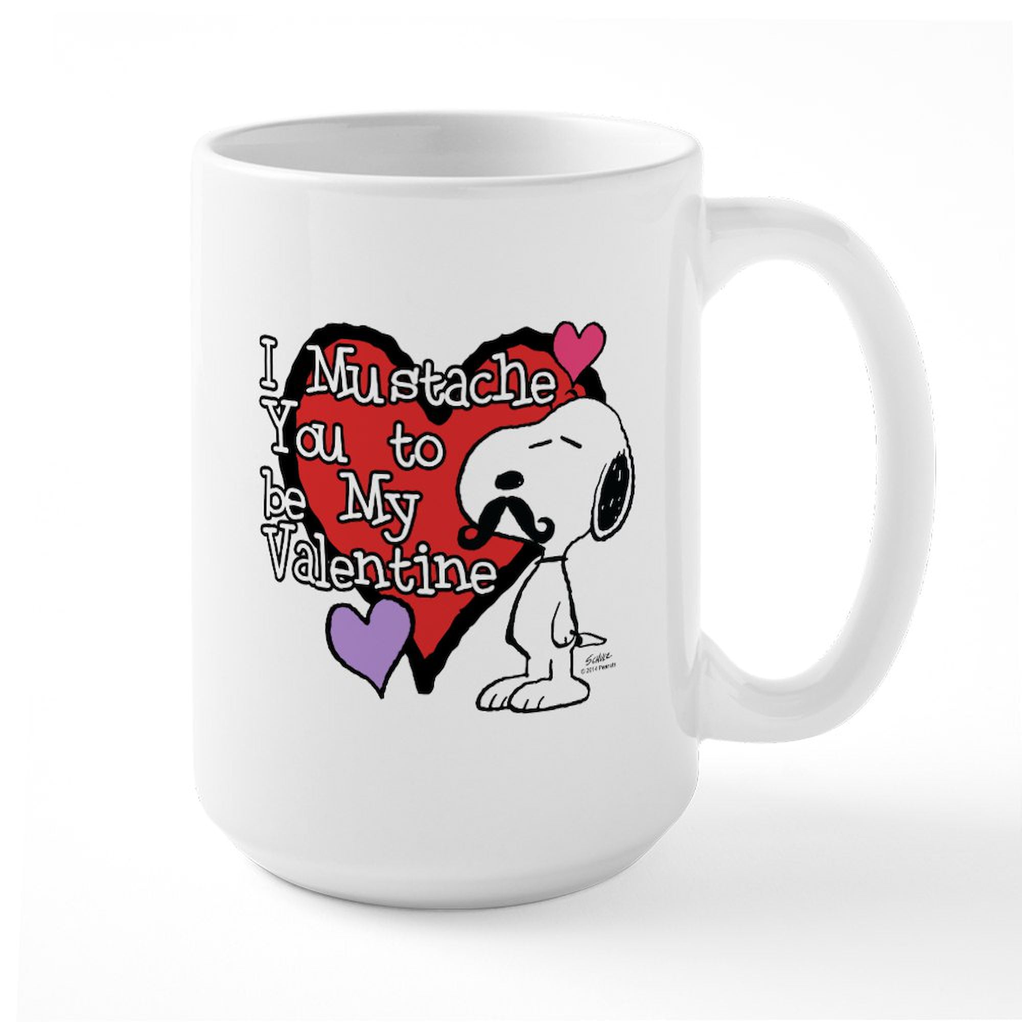 CafePress - Snoopy Mustache You Mugs - 15 oz Ceramic Large White ...