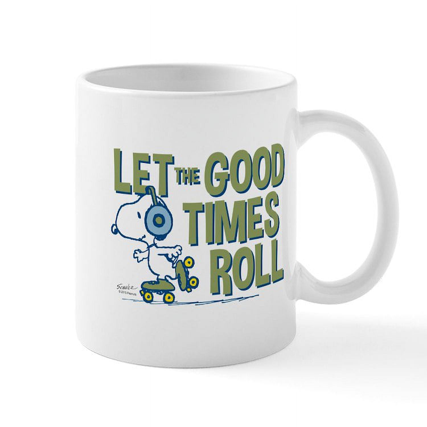 CafePress - Snoopy Skate Mug - 11 oz Ceramic Mug - Novelty Coffee Tea ...