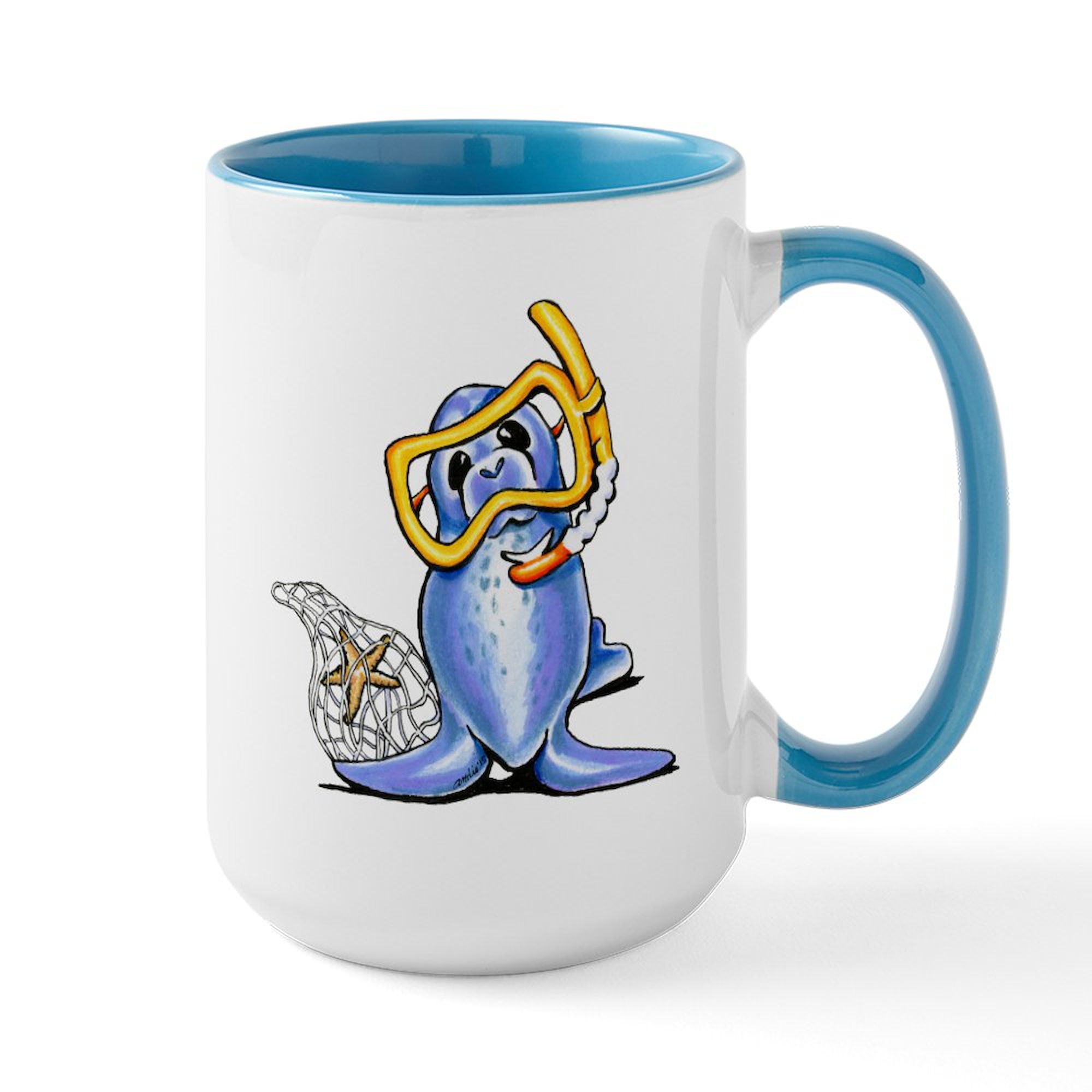 CafePress - Snorkel Seal Mugs - 15 oz Ceramic Large White Novelty Mug ...