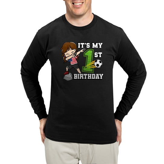 CafePress - Soccer Girl It's My 1St Birthday American Flag Men's Long ...