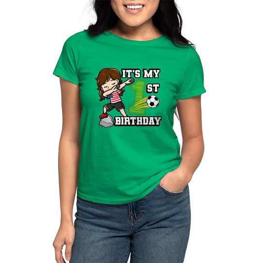 CafePress - Soccer Girl It's My 1St Birthday American Flag Women's ...
