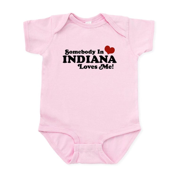 CafePress - Somebody In Indiana Loves Me Infant Bodysuit - Baby Light ...