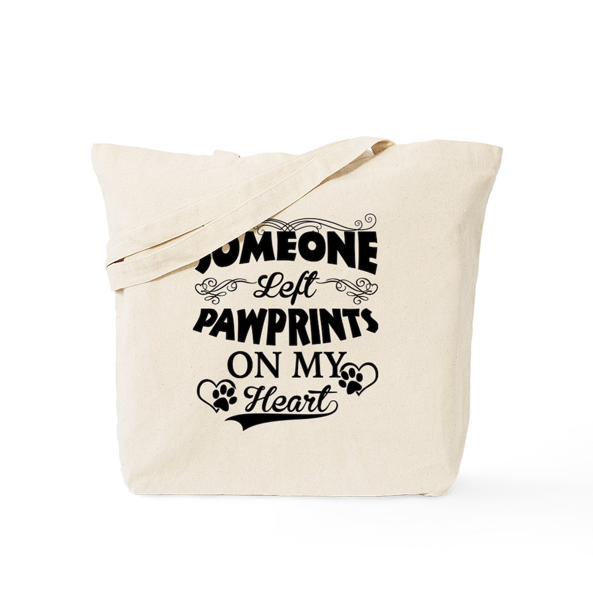 CafePress - Someone Left Pawprints On My Heart Tote Bag - Natural ...