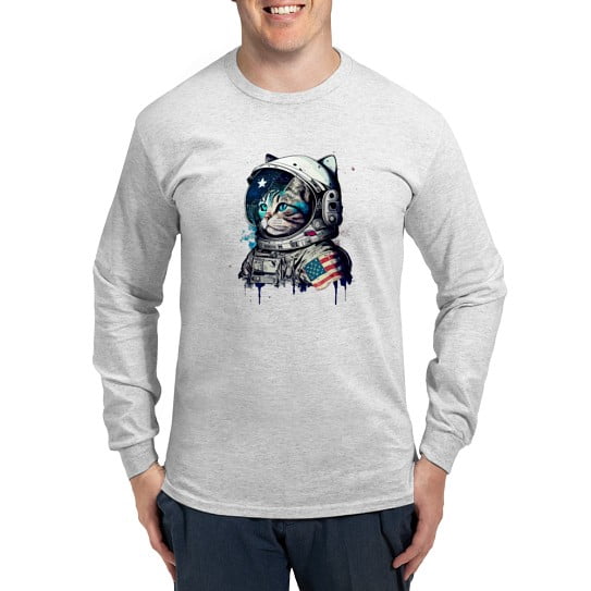 CafePress - Space Cat Astronaut Shirt Cosmonaut Astrocat Cosmo Men's ...