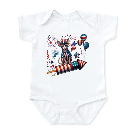 CafePress - Sphynx Cat Riding Firecracker US Flag 4Th Of July - Cute ...