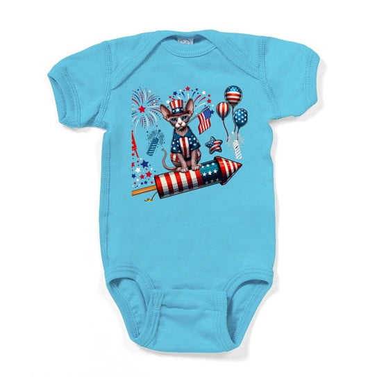 CafePress - Sphynx Cat Riding Firecracker US Flag 4Th Of July - Cute ...