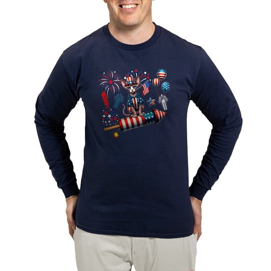 CafePress - Sphynx Cat Riding Firecracker US Flag 4Th Of July Men's ...