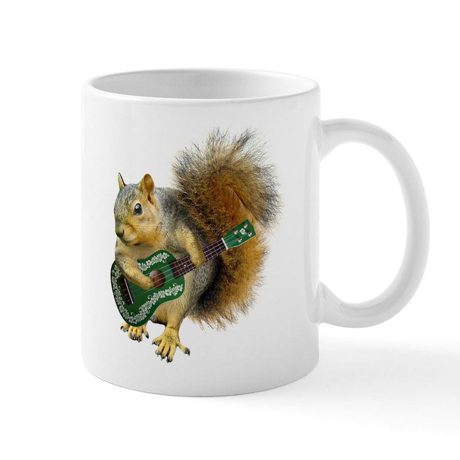 CafePress - Squirrel Ukulele Mug - 11 oz Ceramic Mug - Novelty Coffee ...