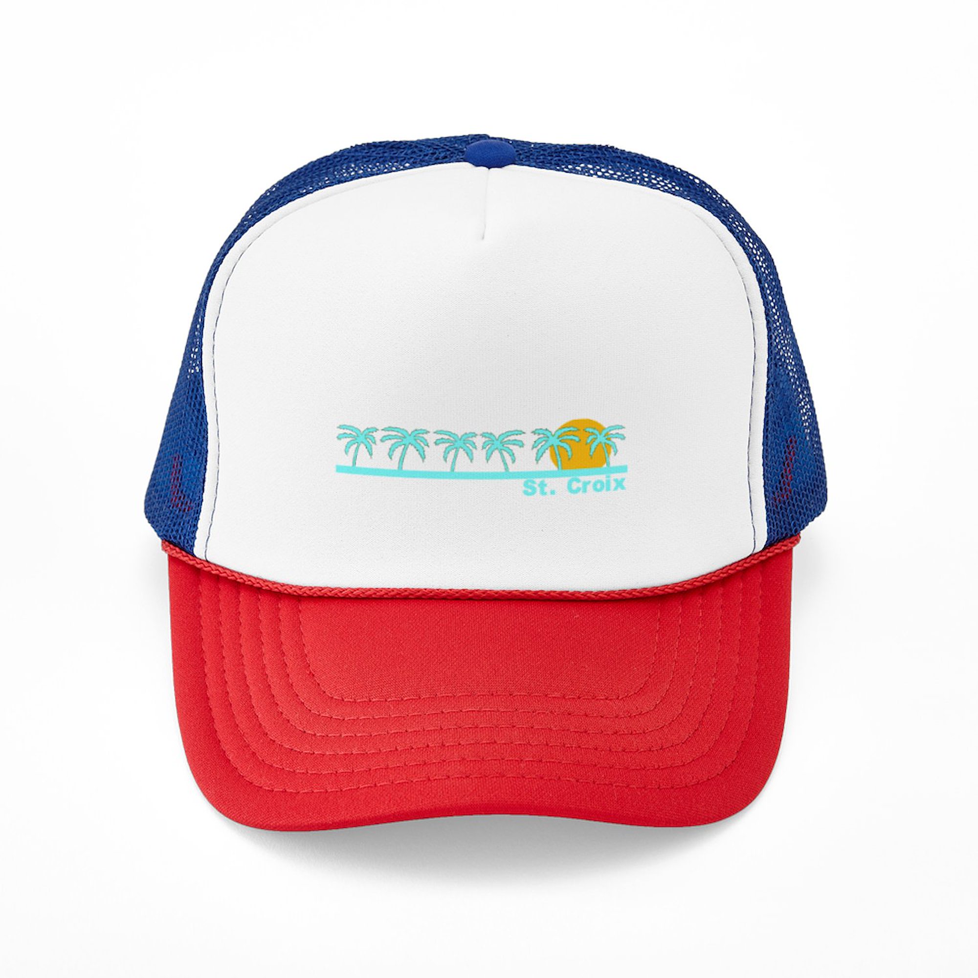 CafePress - St. Croix, USVI - Trucker Hat - Polyester Foam Front and ...