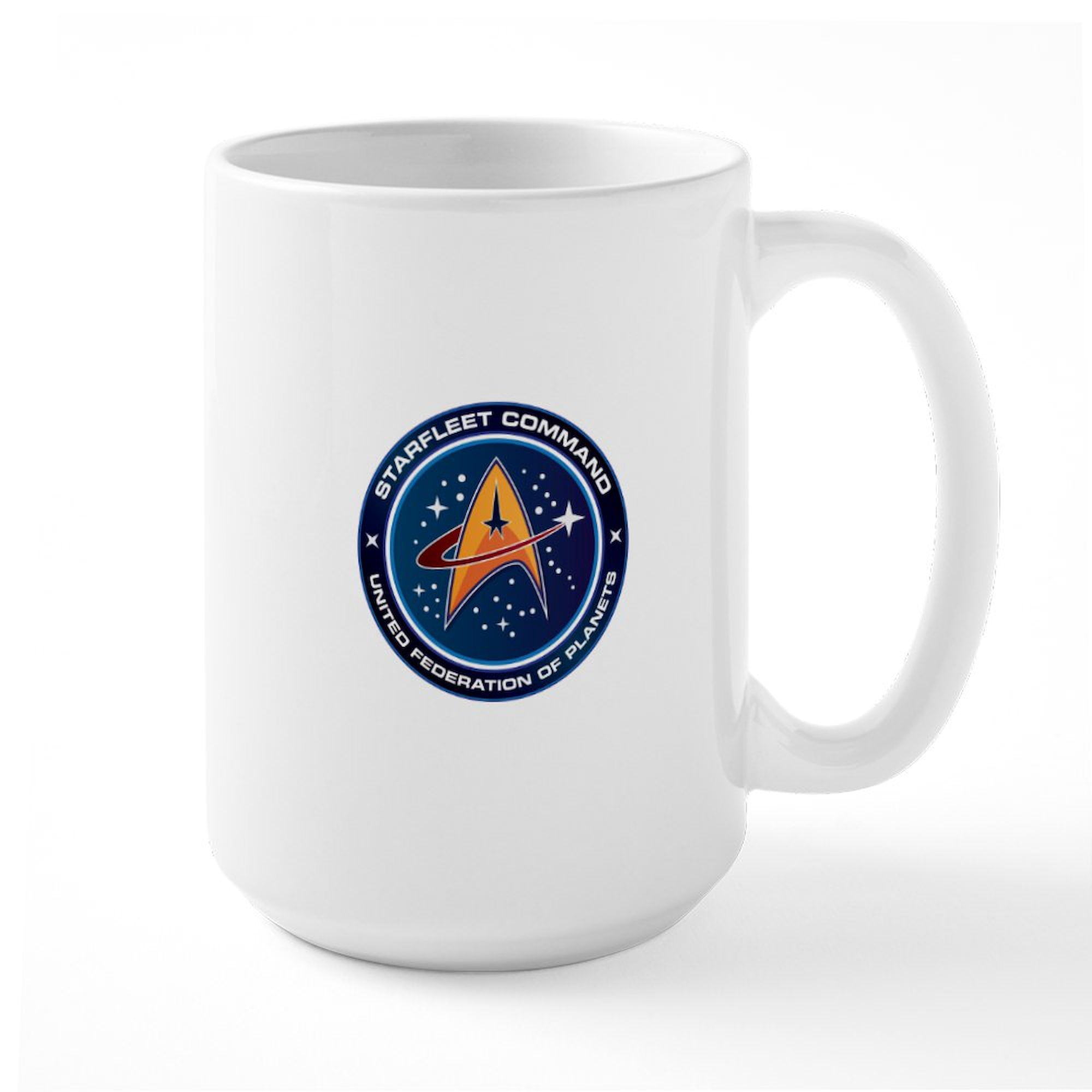 CafePress - Star Trek Federation Of Planets Patch Large Mug - 15 oz ...