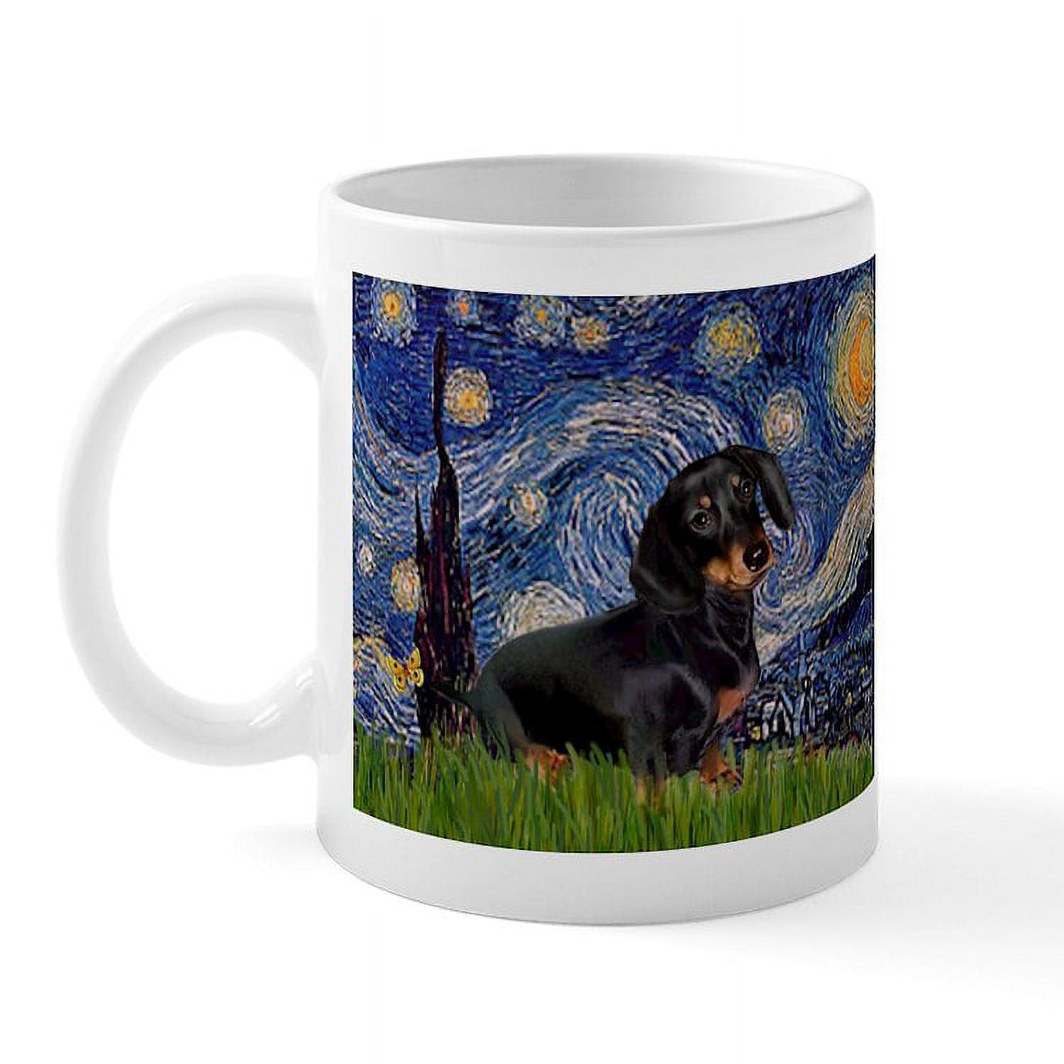 CafePress - Starry Night Dachshund Mug - 11 oz Ceramic Mug - Novelty ...