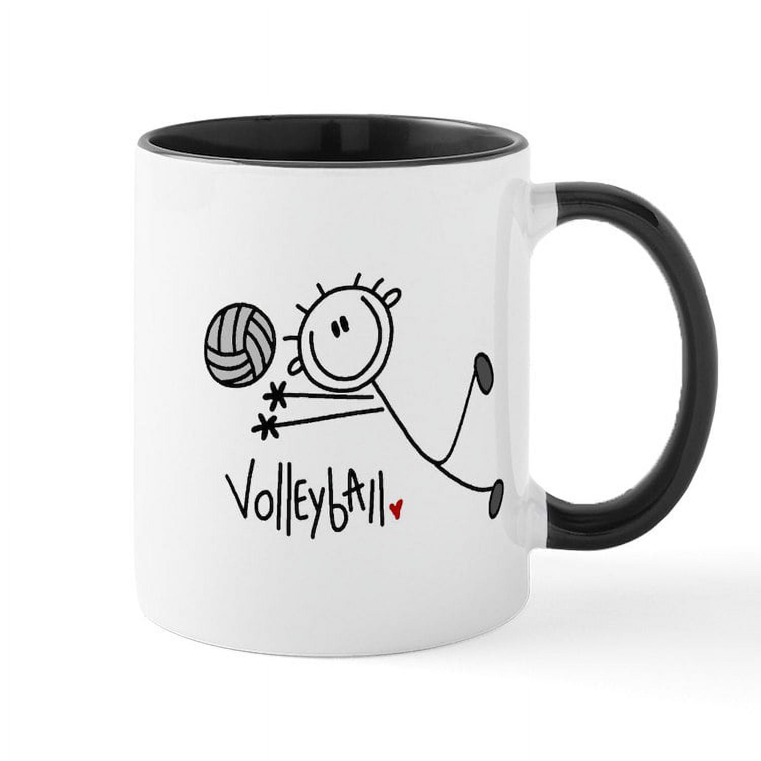 CafePress - Stick Figure Volleyball Mug - 11 oz Ceramic Mug - Novelty ...