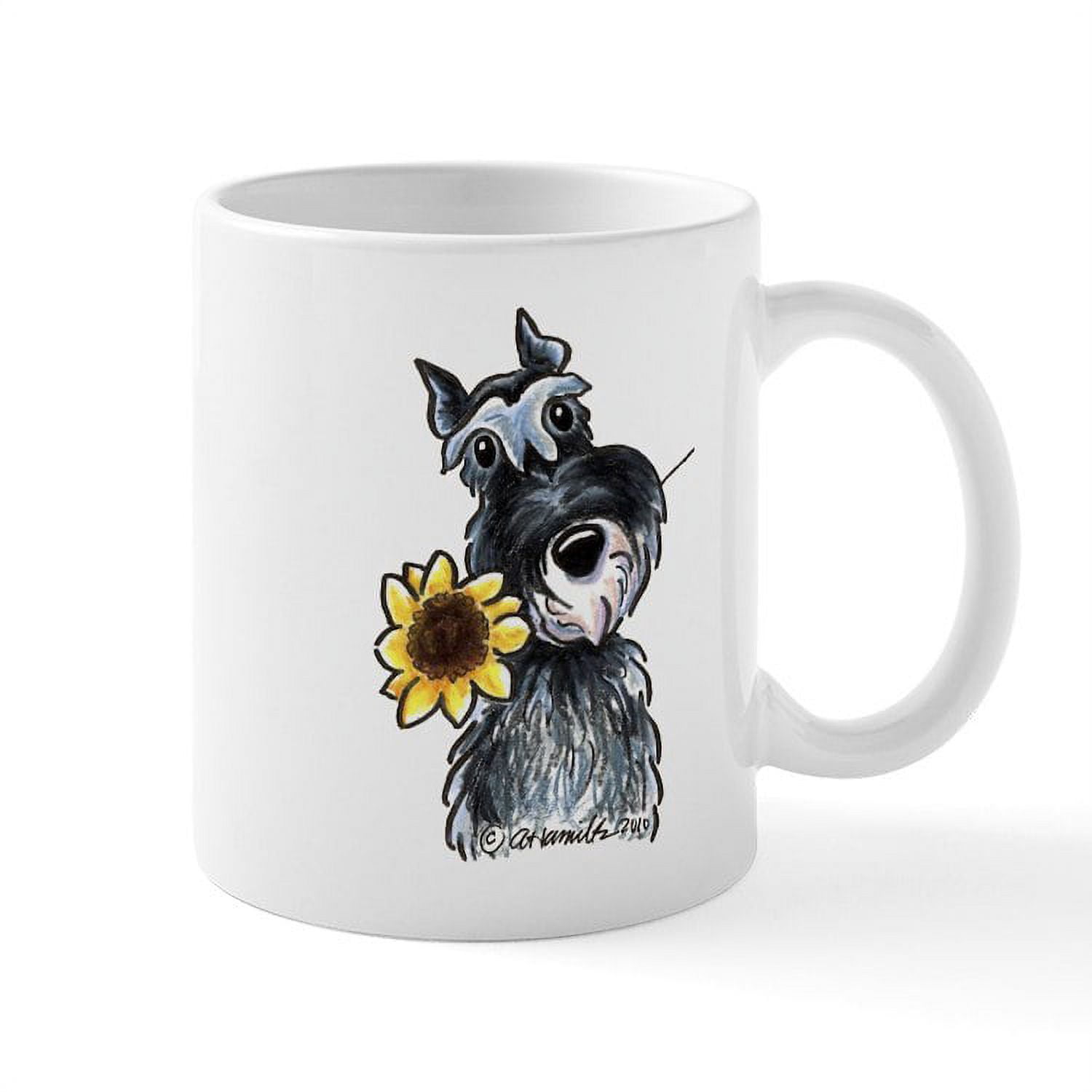 CafePress - Sunflower Schnauzer Mug - 11 oz Ceramic Mug - Novelty ...