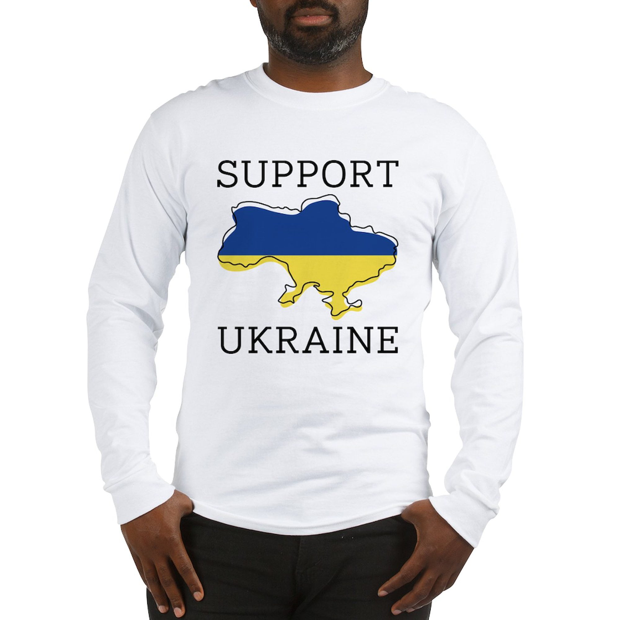 CafePress - Support Ukraine Long Sleeve T Shirt - Unisex Cotton Long ...
