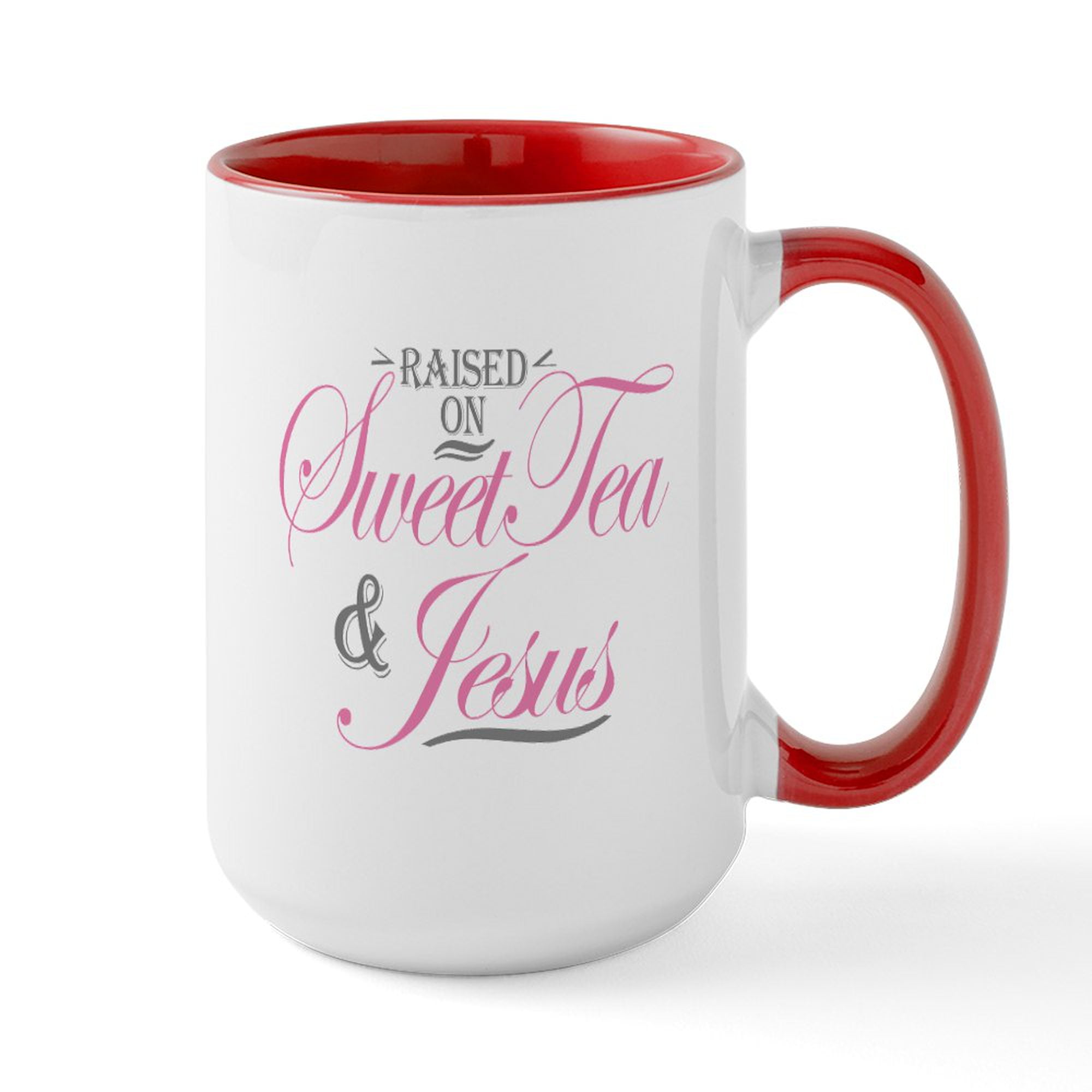 CafePress - Sweet Tea And Jesus Mugs - 15 oz Ceramic Large White ...