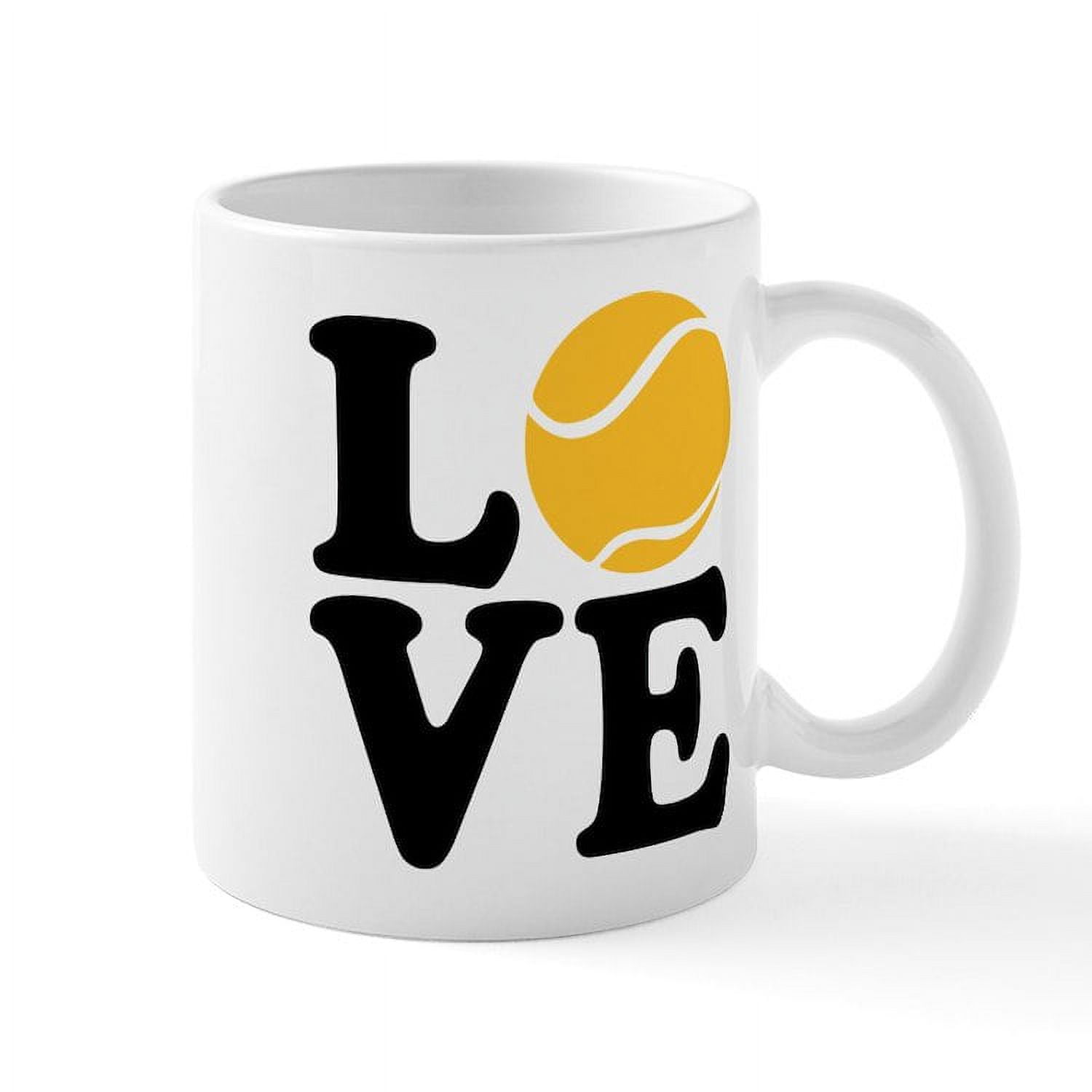 CafePress - Tennis Love Mug - 11 oz Ceramic Mug - Novelty Coffee Tea ...