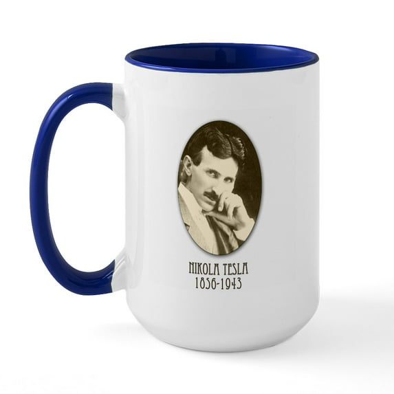 CafePress - Tesla 1 Large Mug - 15 oz Ceramic Large White Novelty Mug ...