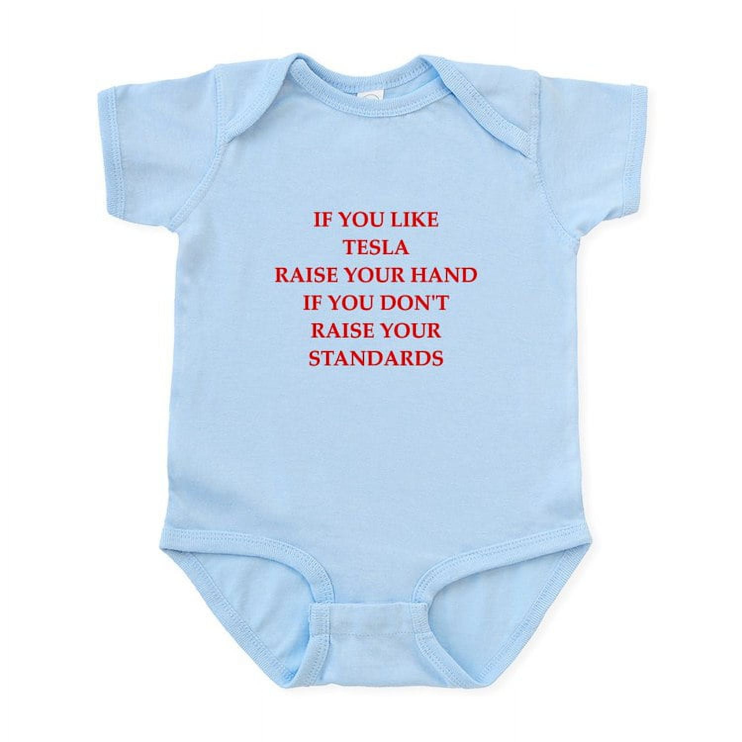 CafePress - Tesla Body Suit - Baby Light Bodysuit, Size Newborn - 24 ...