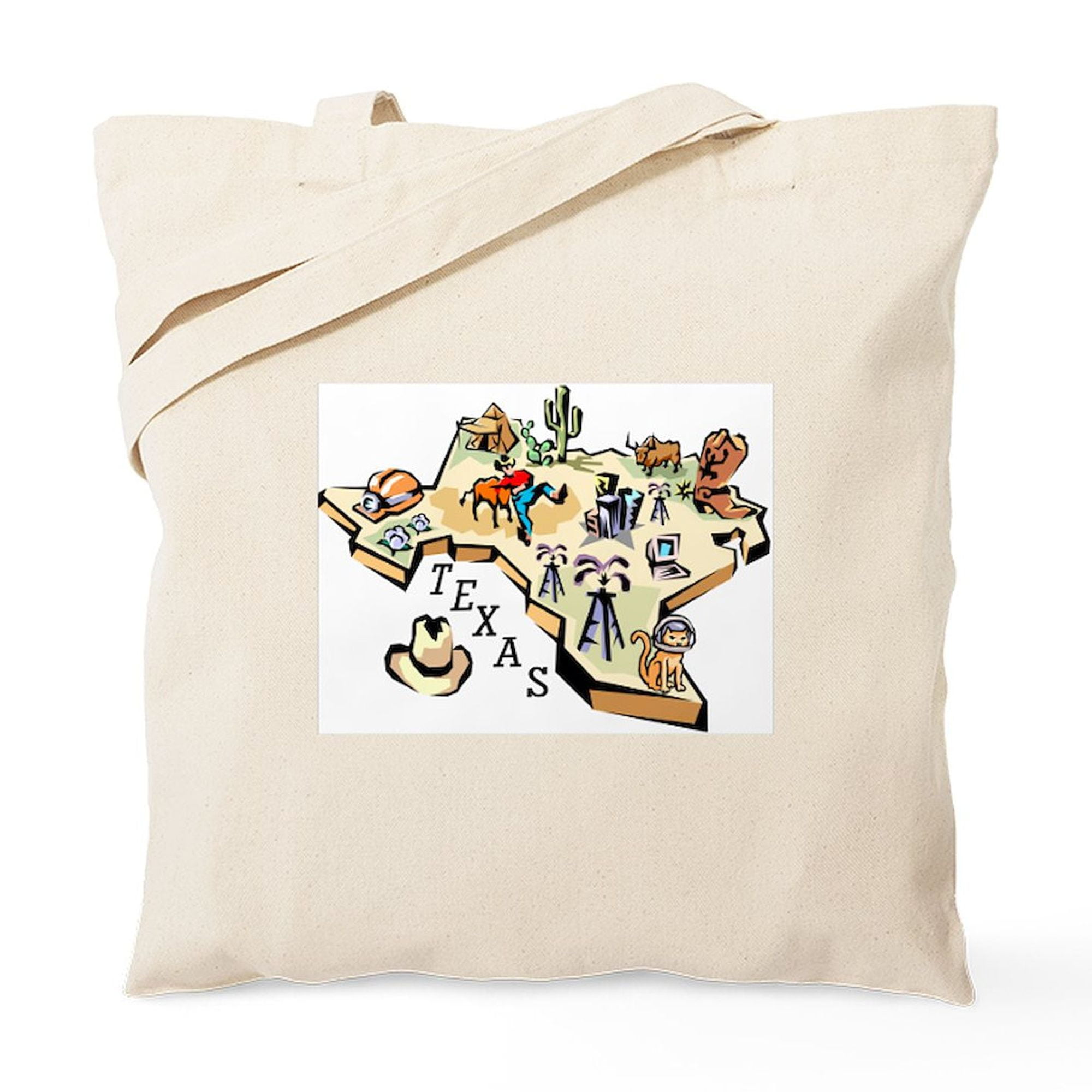 CafePress - Texas Map Tote Bag - Unisex Canvas Tote Bag, Beige, 1-Piece ...