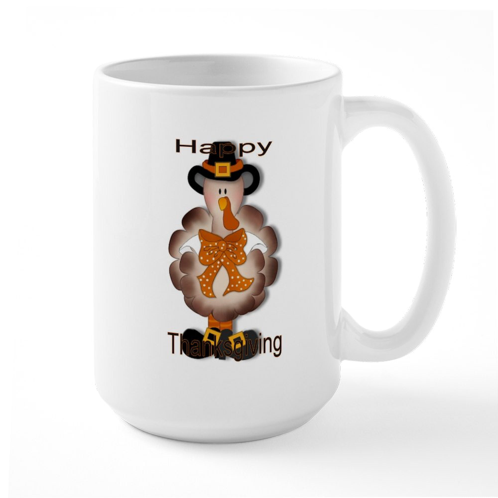 CafePress - Thanksgiving Turkey Large Mug - 15 oz Ceramic Large White ...