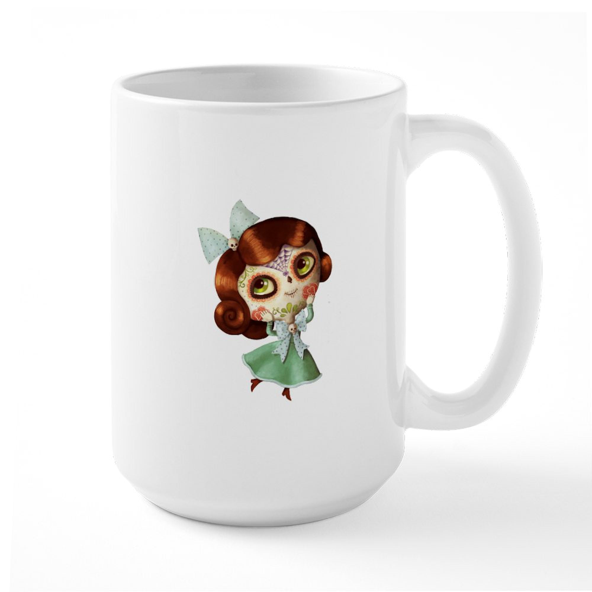 CafePress - The Day Of The Dead Vintage Doll Mugs - 15 oz Ceramic Large ...