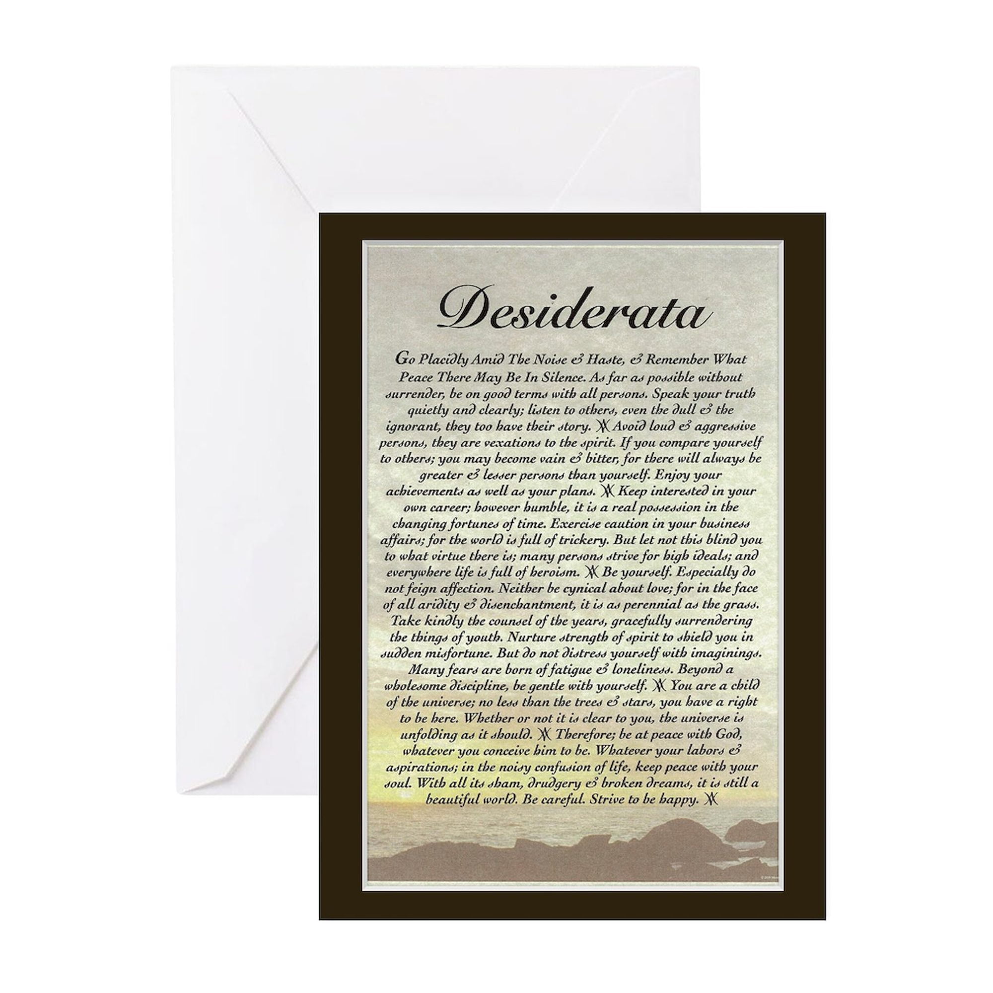 CafePress - The Desiderata Poem By Max Ehrmann Greeting Cards ...