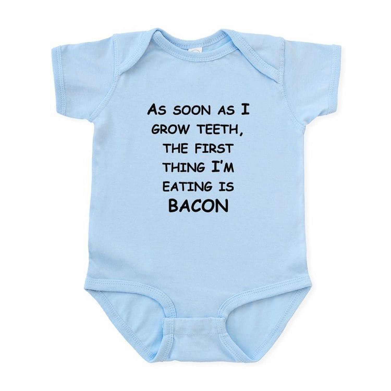 CafePress - The First Thing Im Eating Is Bacon Body Suit - Baby Light ...