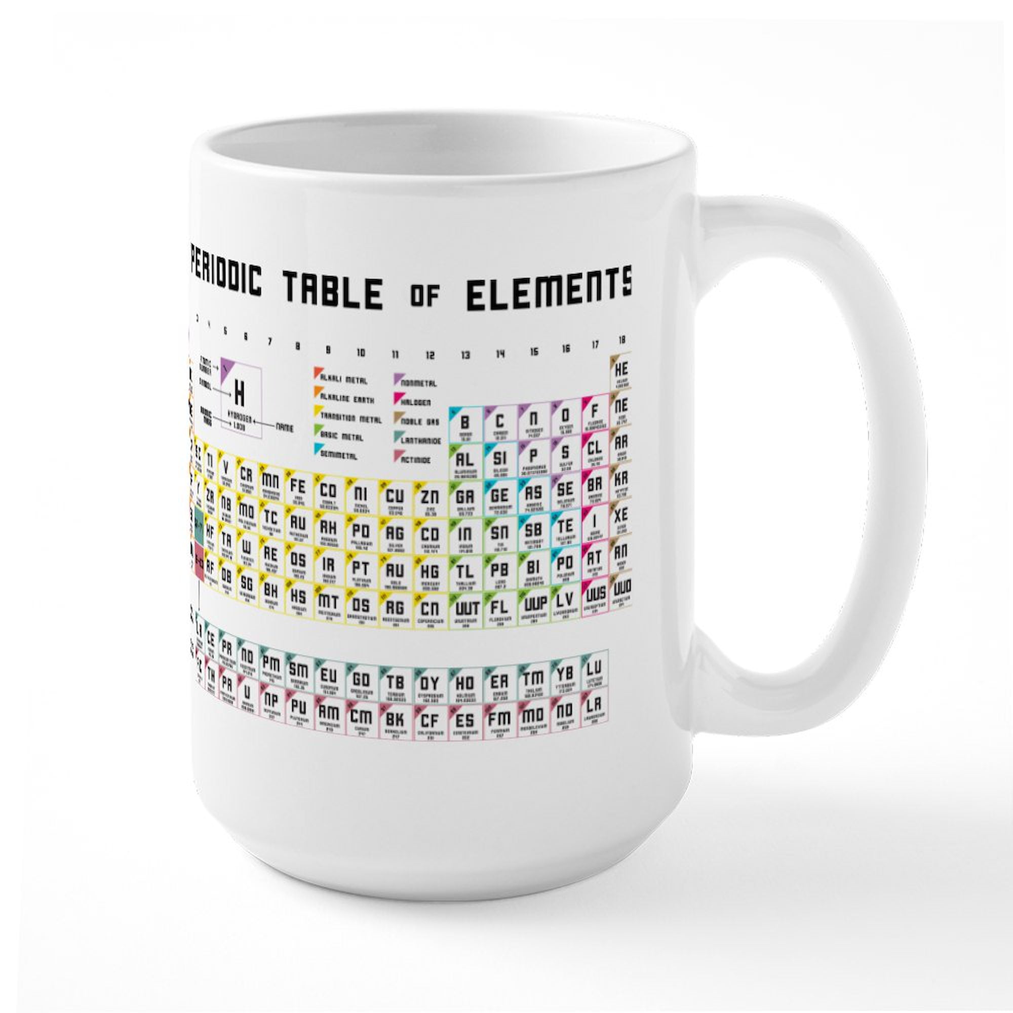 CafePress - The Periodic Table Of Elements 15 Oz Ceramic Mug - 15 oz ...