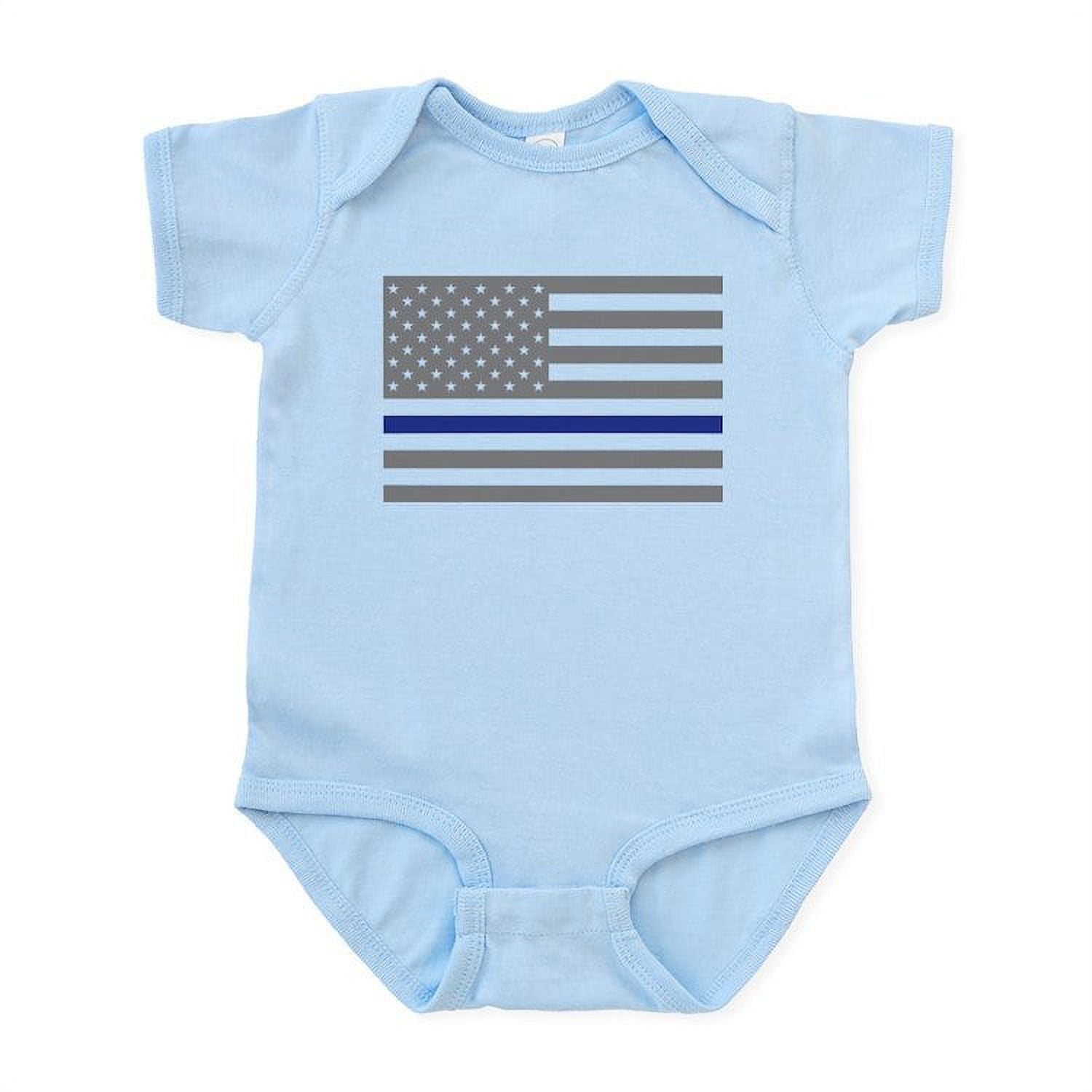 CafePress - Thin Blue Line Body Suit - Baby Light Bodysuit, Size ...