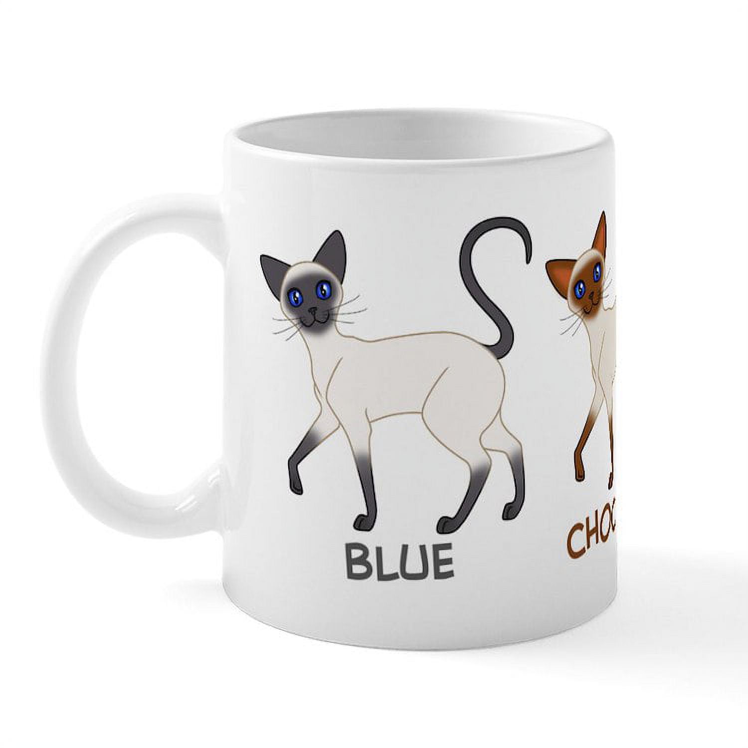 CafePress - Three Siamese Cats Mug - 11 oz Ceramic Mug - Novelty Coffee ...