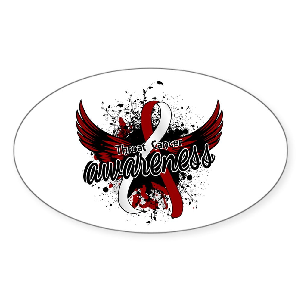 CafePress - Throat Cancer Awareness 16 - Sticker (Oval) - Walmart.com