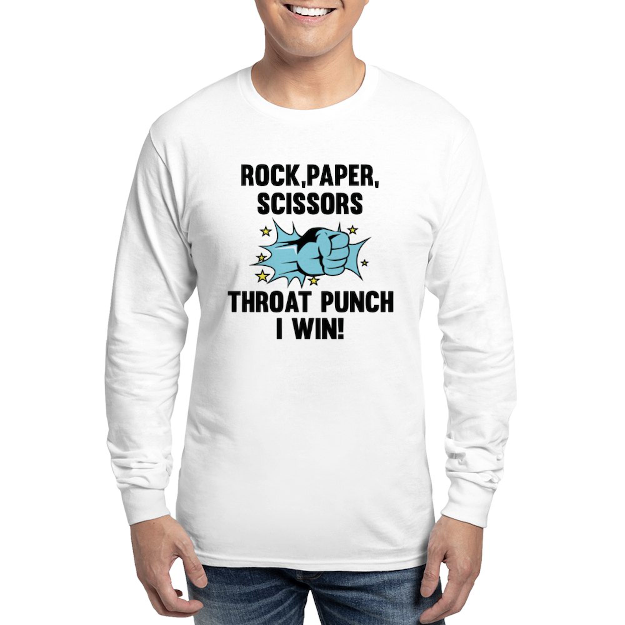 CafePress - Throat Punch I Win Long Sleeve T Shirt - Unisex Cotton Long ...
