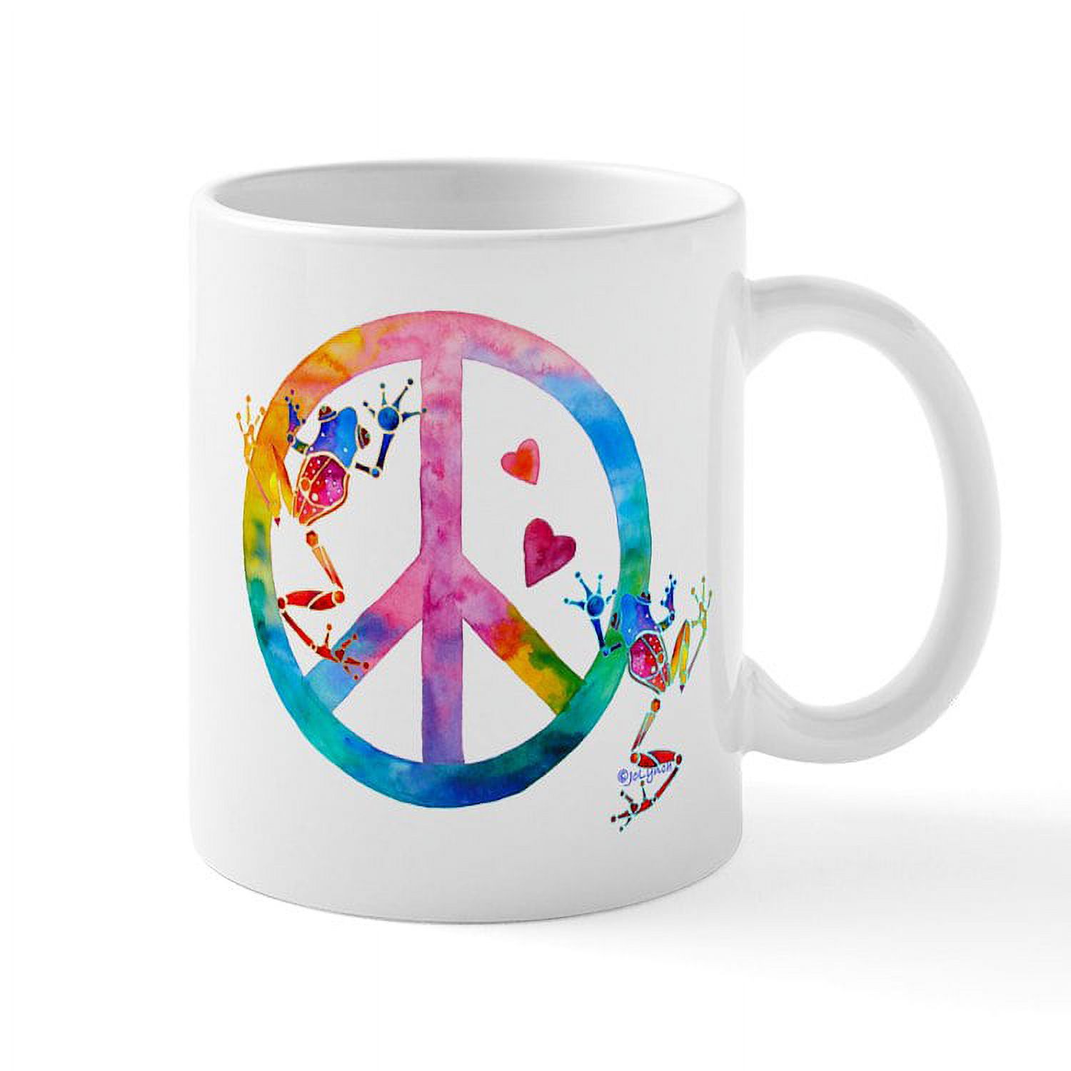 CafePress - Tree Frogs 4 Peace Symbols Mug - 11 oz Ceramic Mug ...