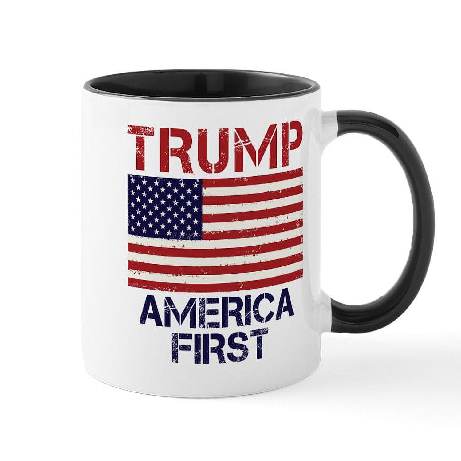 CafePress - Trump America First Mug - 11 oz Ceramic Mug - Novelty ...