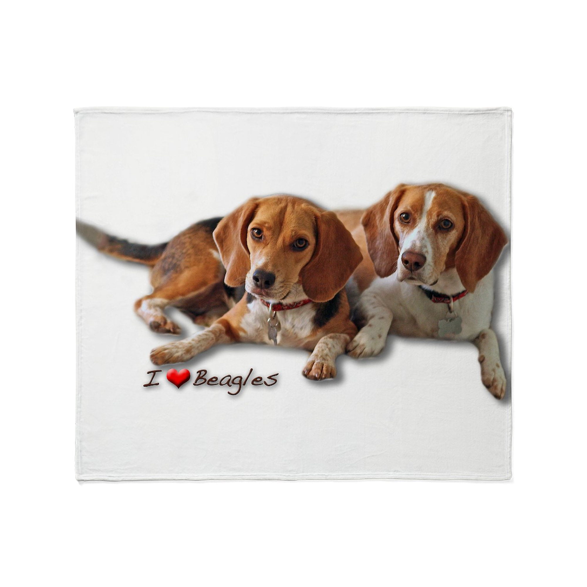 CafePress 50"x60" Fleece Throw Blanket - Two Beagles, All Ages, Machine ...