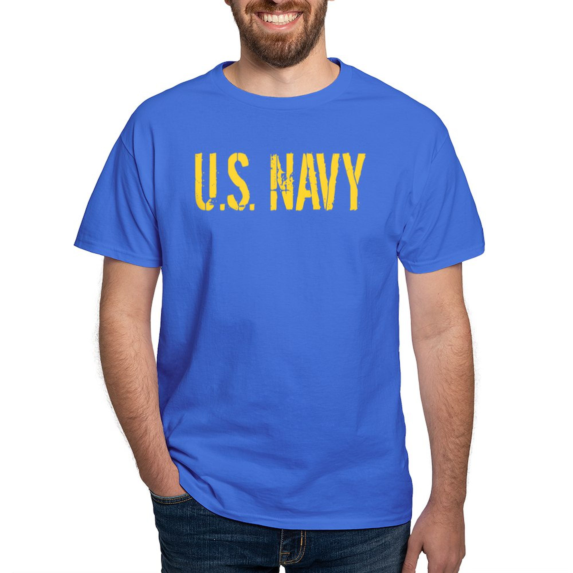 CafePress - U.S. Navy: Gold Stencil Dark T Shirt - Men's Classic ...
