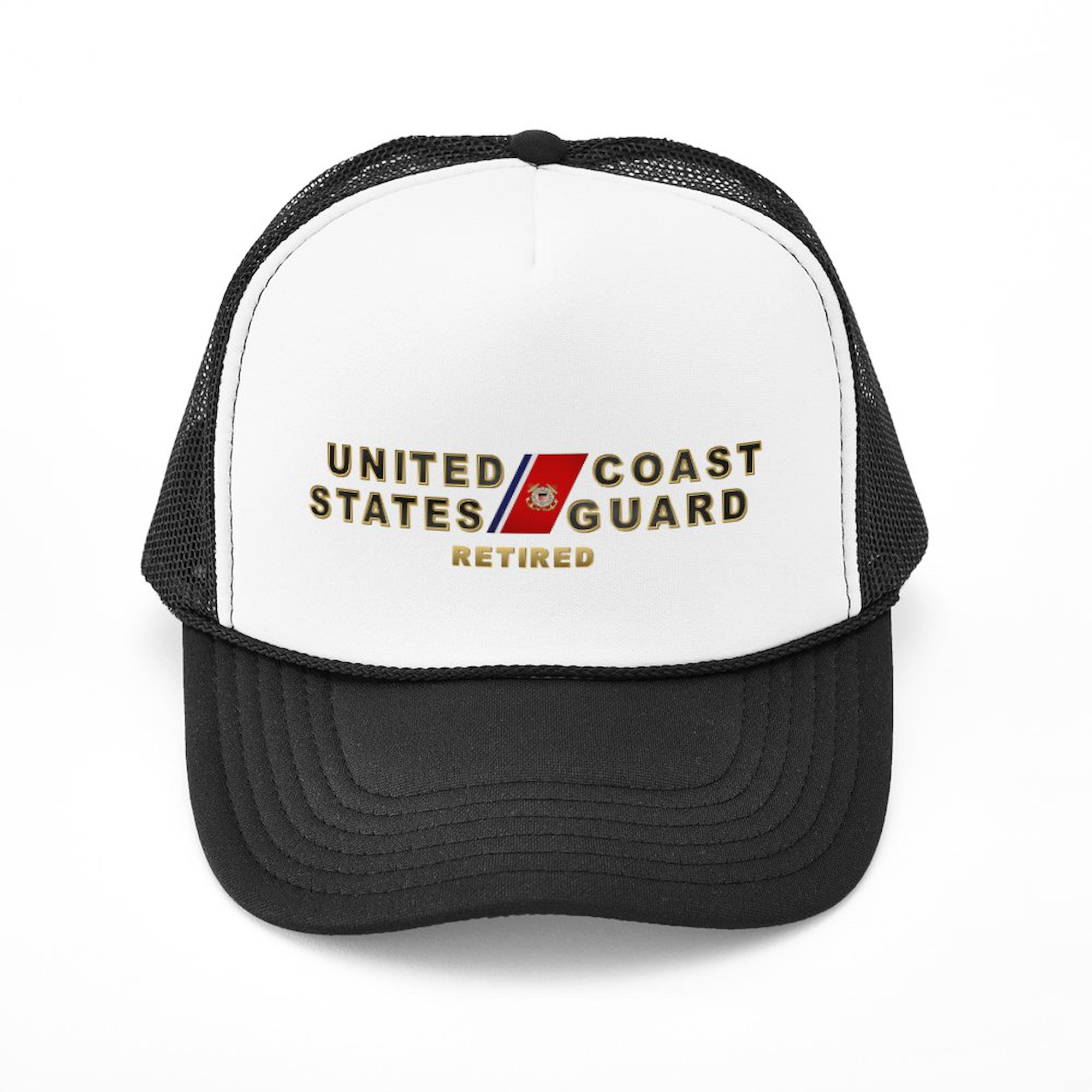 CafePress - USCG Retired - Adjustable Unisex Printed Trucker Hat with ...