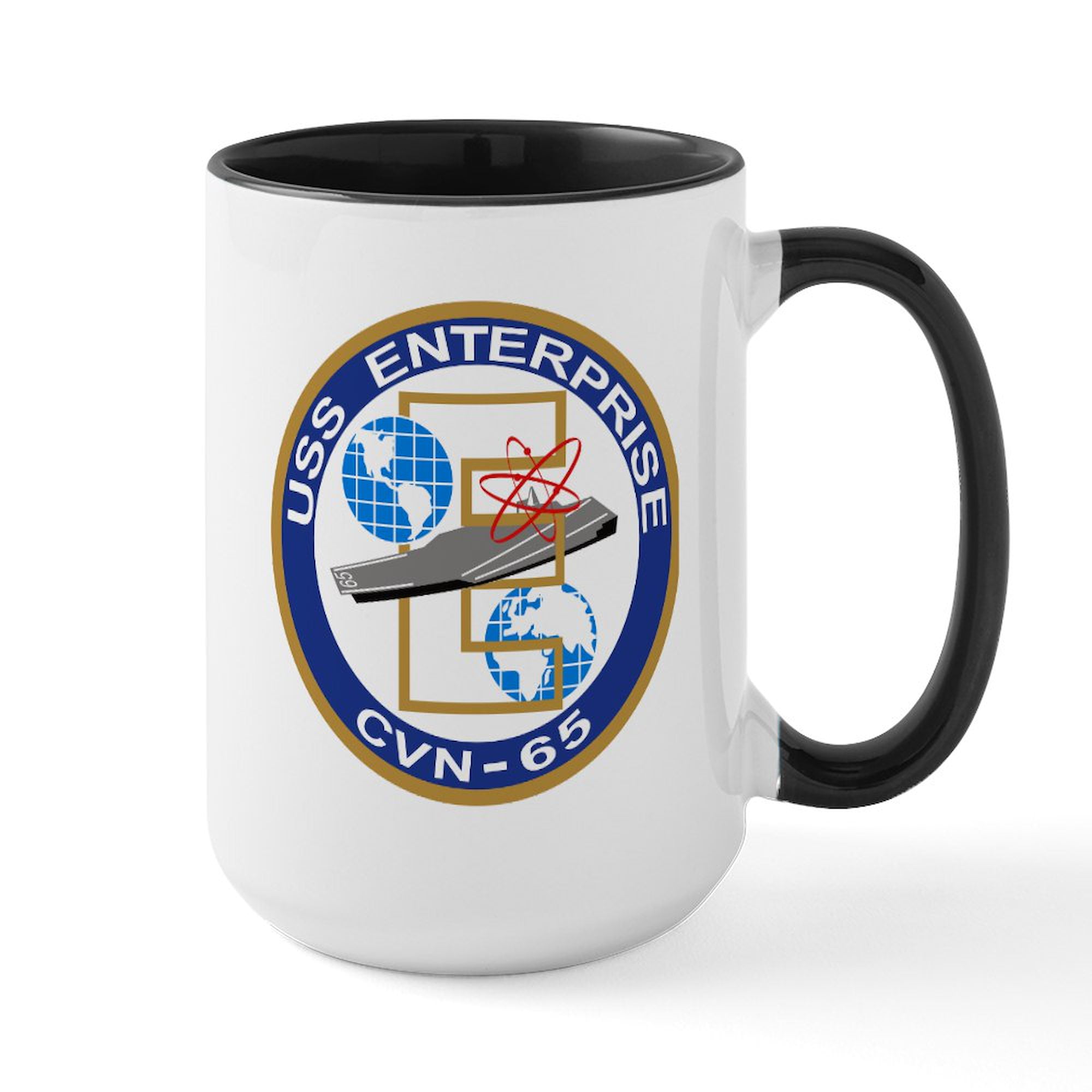 CafePress - USS Enterprise CVN 65 Mugs - 15 oz Ceramic Large White ...