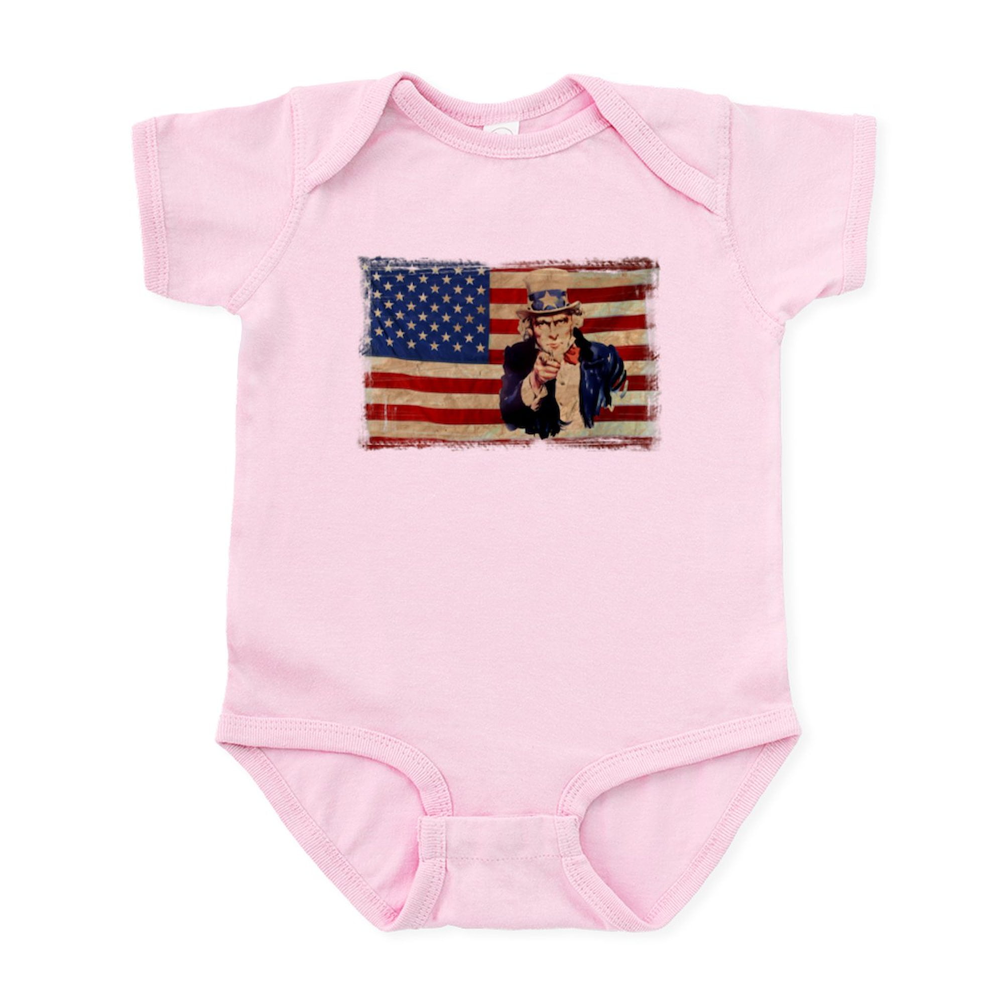 CafePress - Uncle Sam Pointing Retro Distressed Body Suit - Baby Light ...