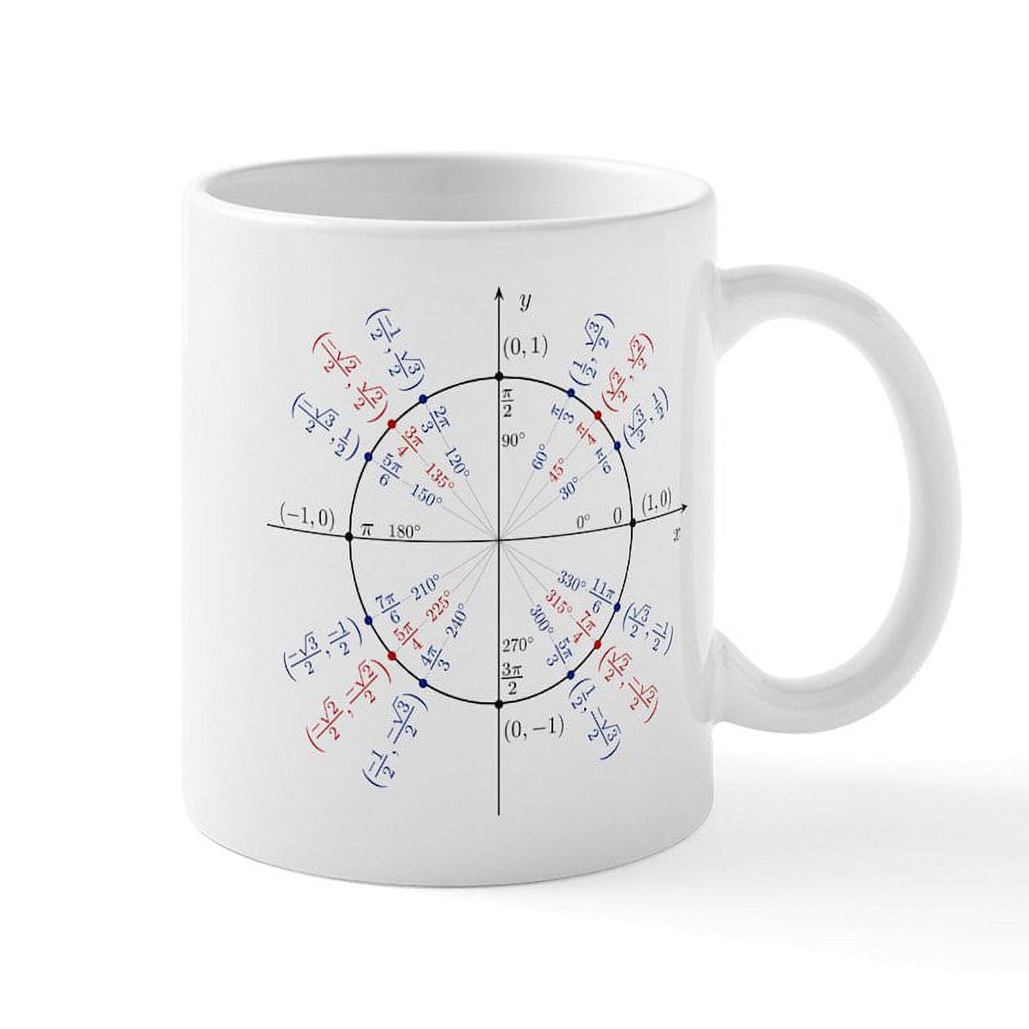 CafePress - Unit Circle Funny Math Geek Mug - 11 oz Ceramic Mug ...