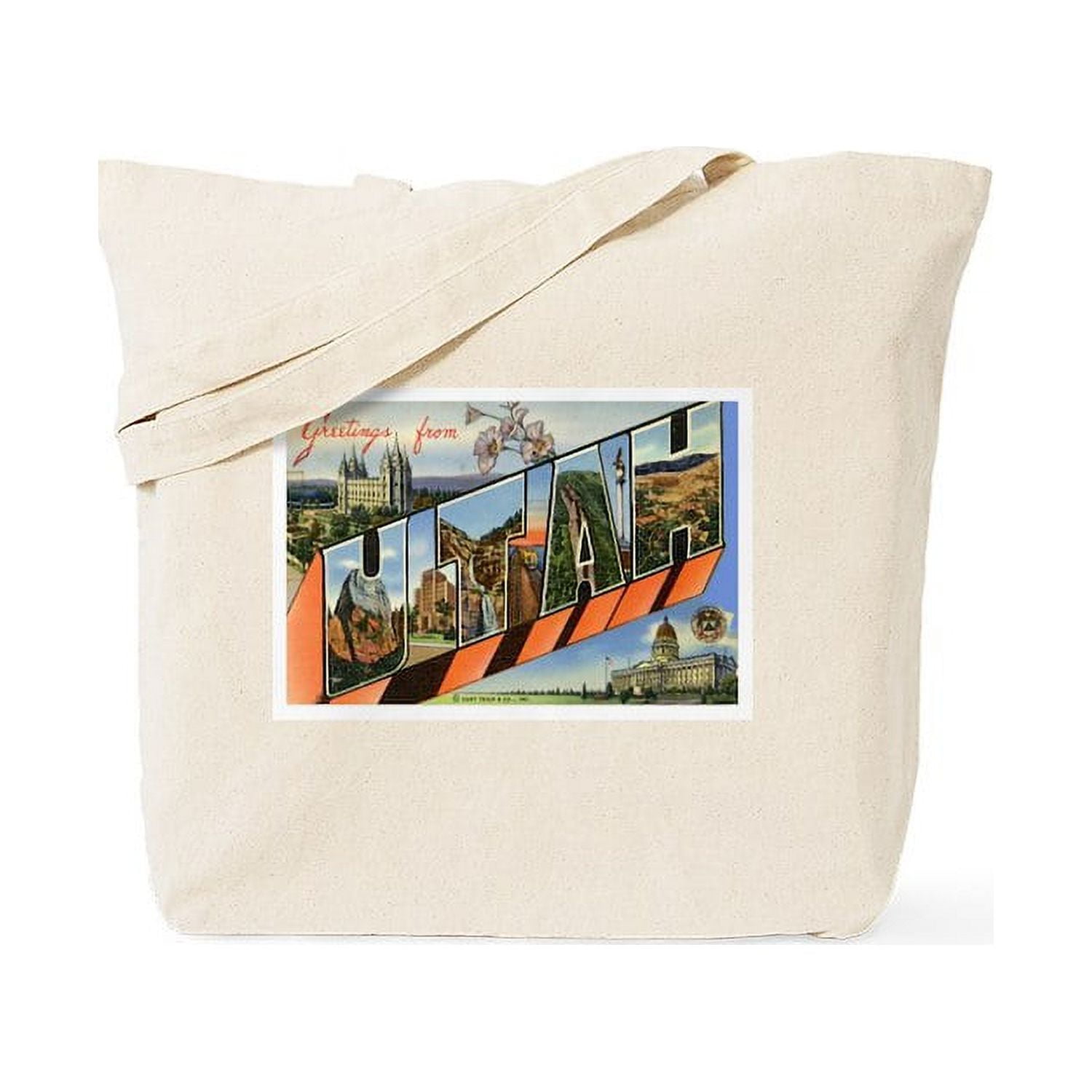 CafePress - Utah UT Tote Bag - Unisex Canvas Tote Bag, Beige, 1-Piece ...