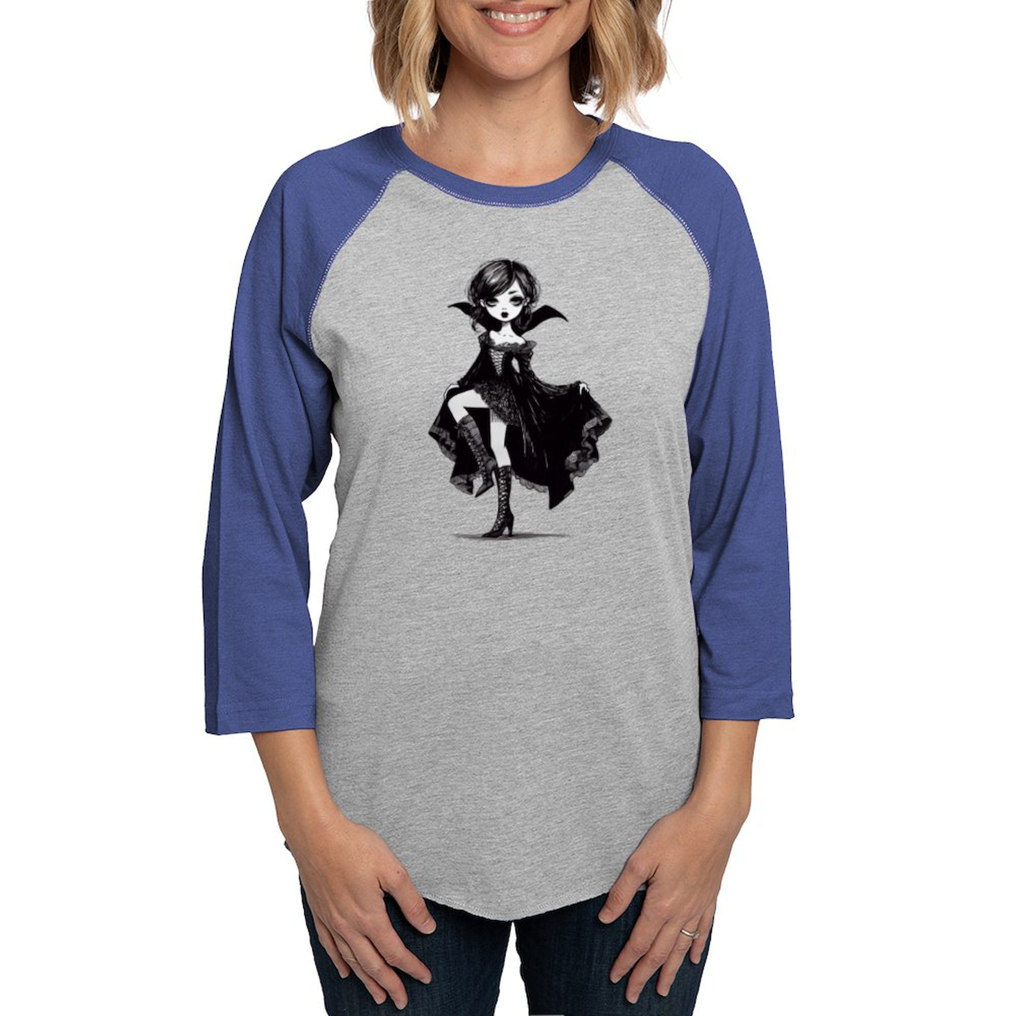 CafePress - Vampire Girl Long Sleeve T Shirt - Womens Baseball Tee ...