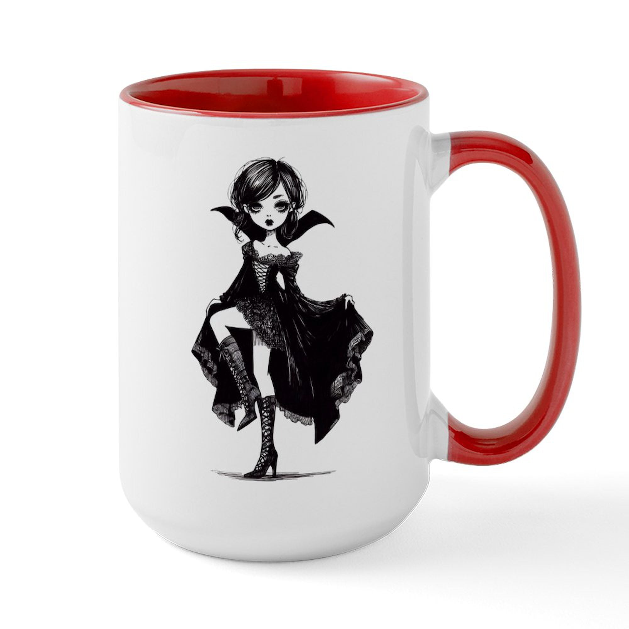 CafePress - Vampire Girl Mugs - 15 oz Ceramic Large White Novelty Mug ...