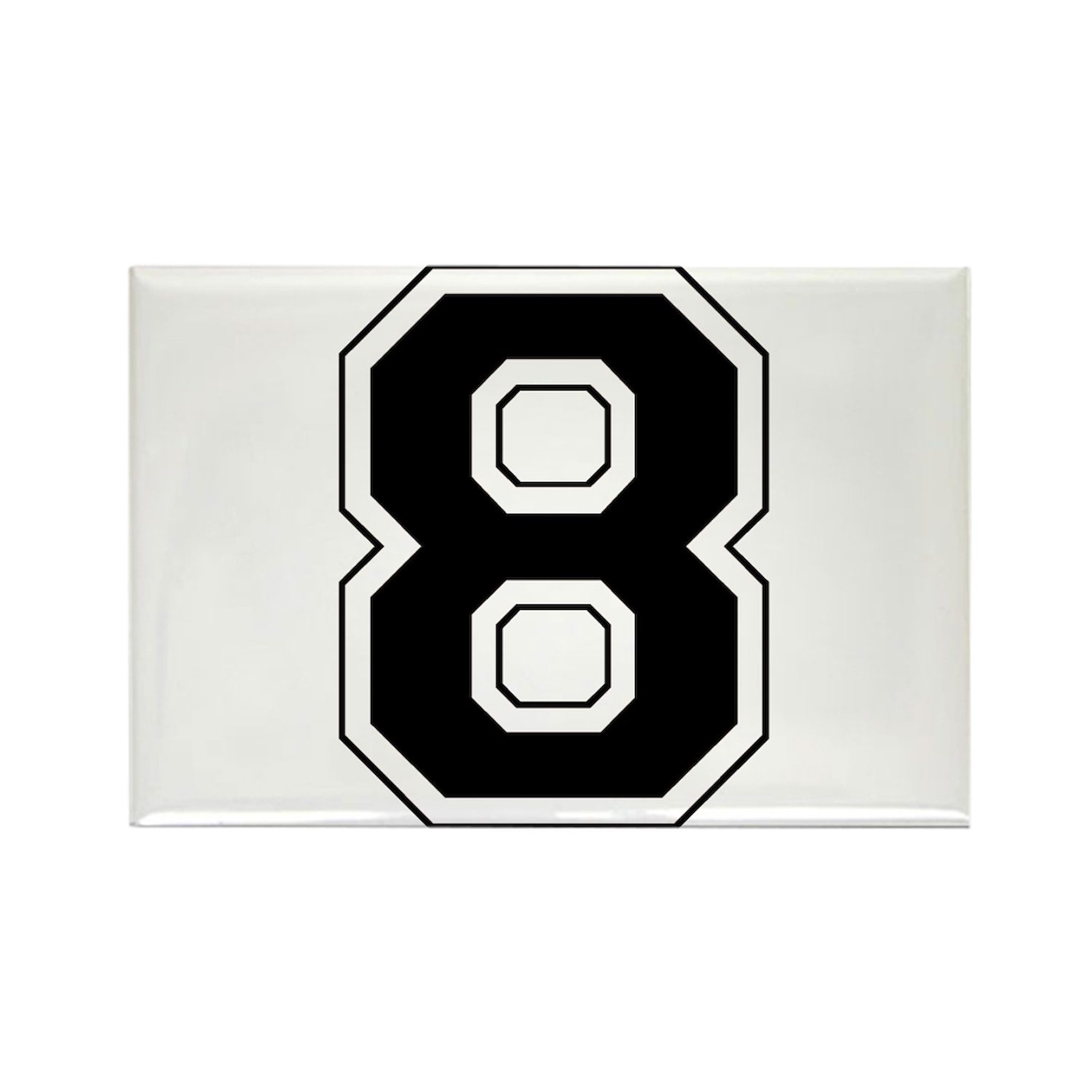 CafePress - Varsity Font Number 8 Black - Rectangle Magnet, 2"x3 ...