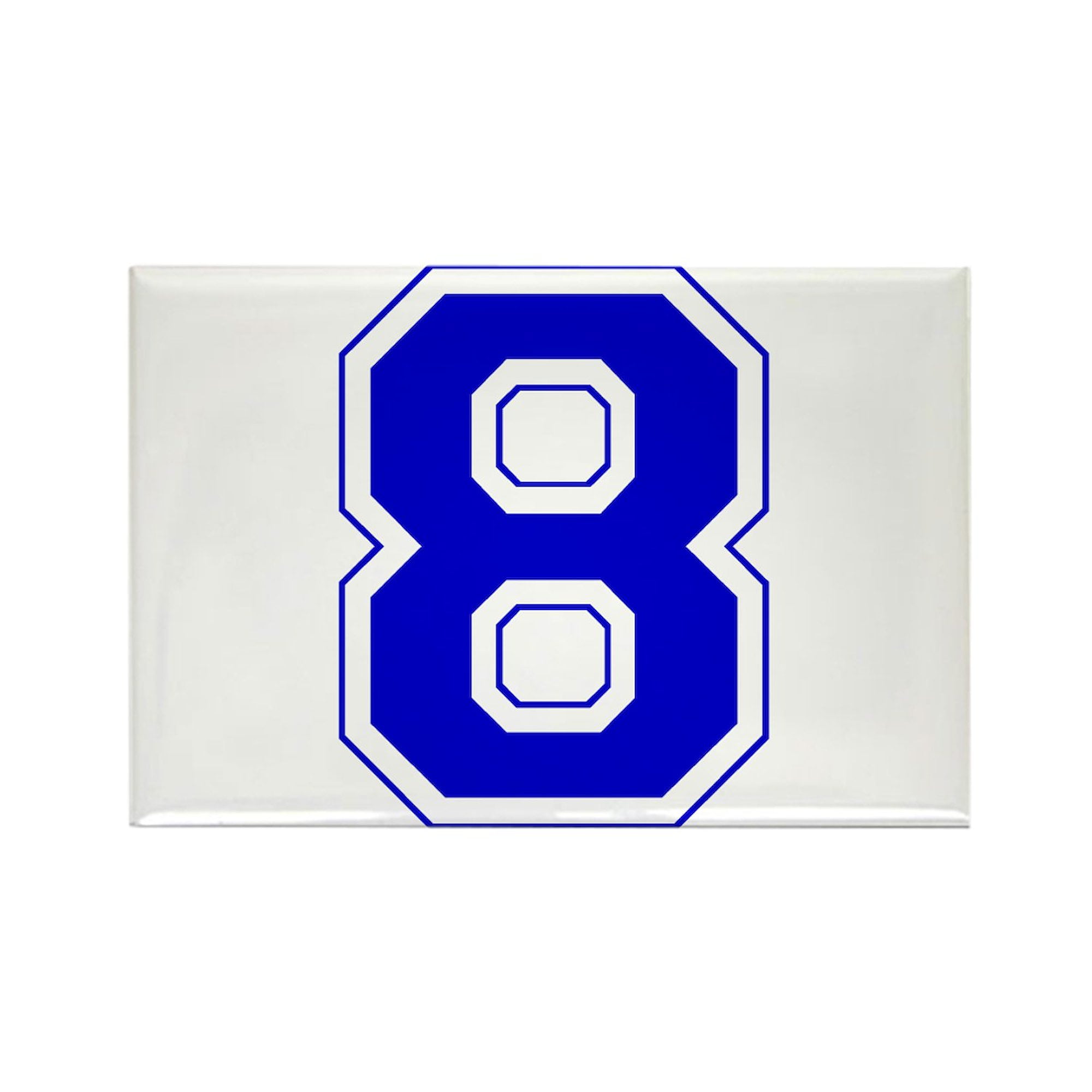 CafePress - Varsity Font Number 8 Blue - Rectangle Magnet, 2"x3 ...
