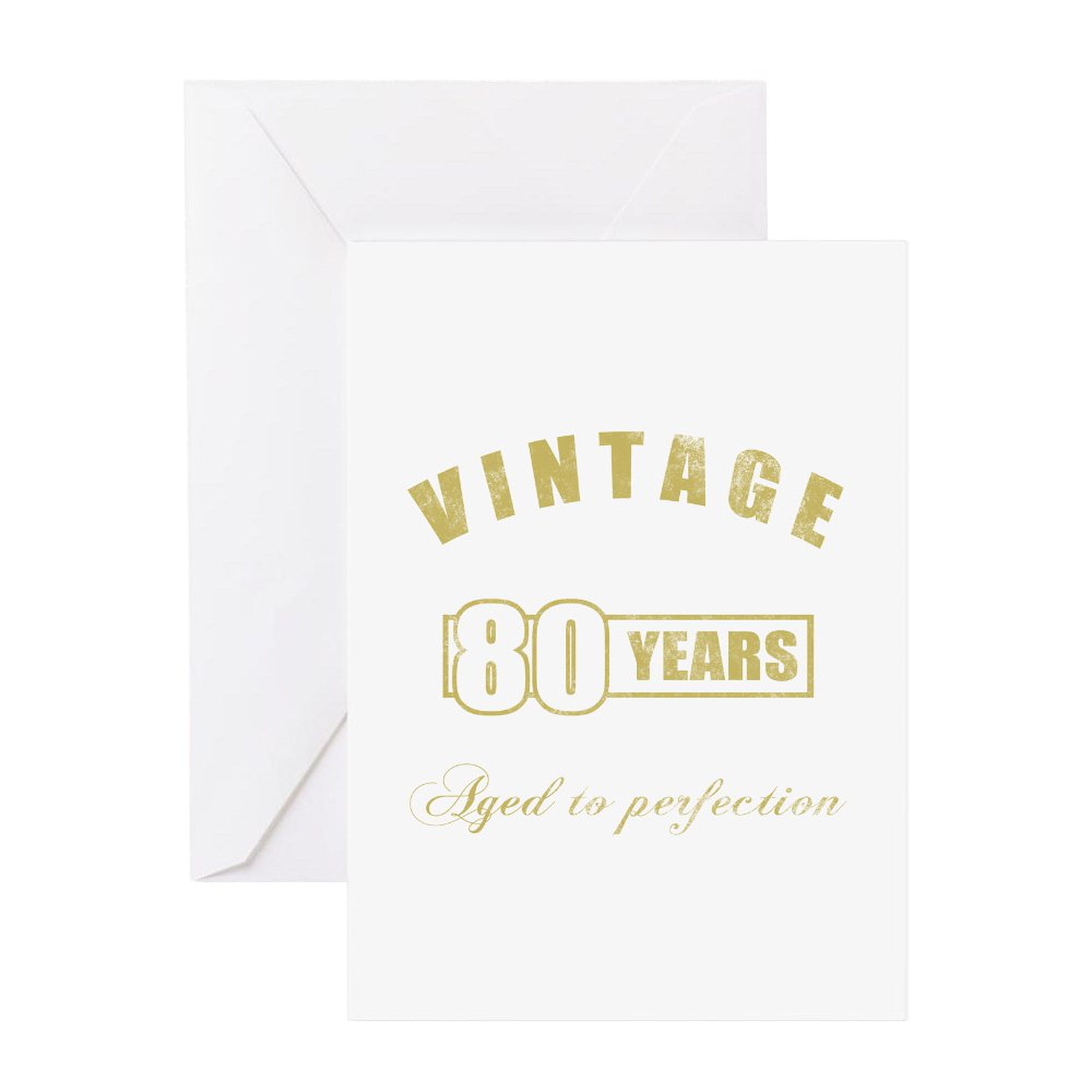 CafePress - Vintage 80Th Birthday - Greeting Card, Blank Inside Matte ...