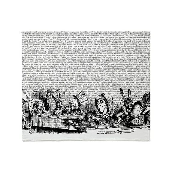 CafePress - Vintage Alice Text And Border Throw Blanket - Soft Fleece ...