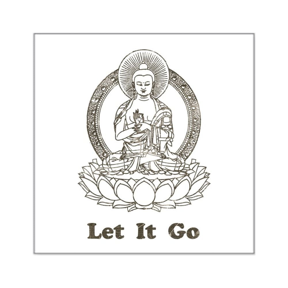 CafePress - Vintage Buddha Let It Go Sticker - Square Sticker 3" x 3 ...